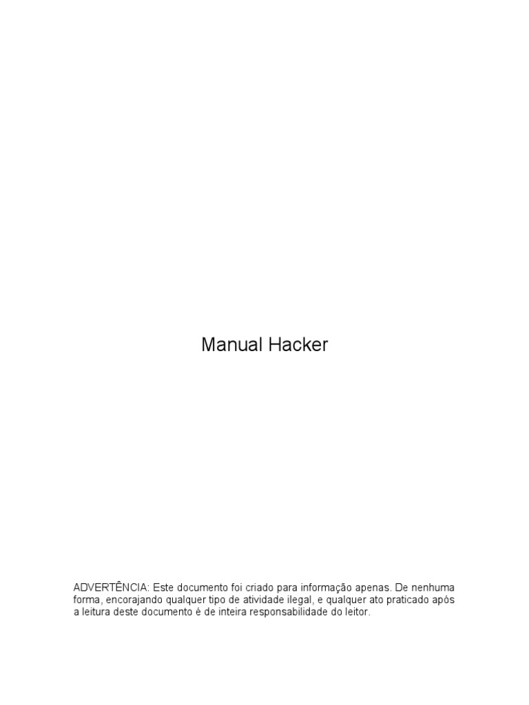 Manual Hacker | PDF | Linguagem de programação | Aprendizado