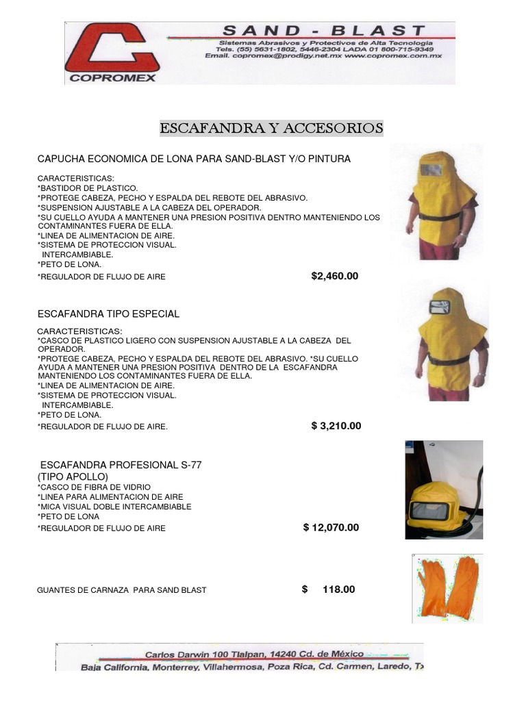 $$ Escafandra y Accesorios 2018 | PDF