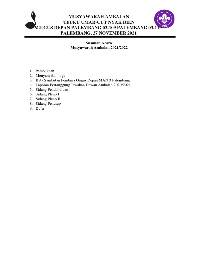Musyawarah Ambalan Pramuka | PDF