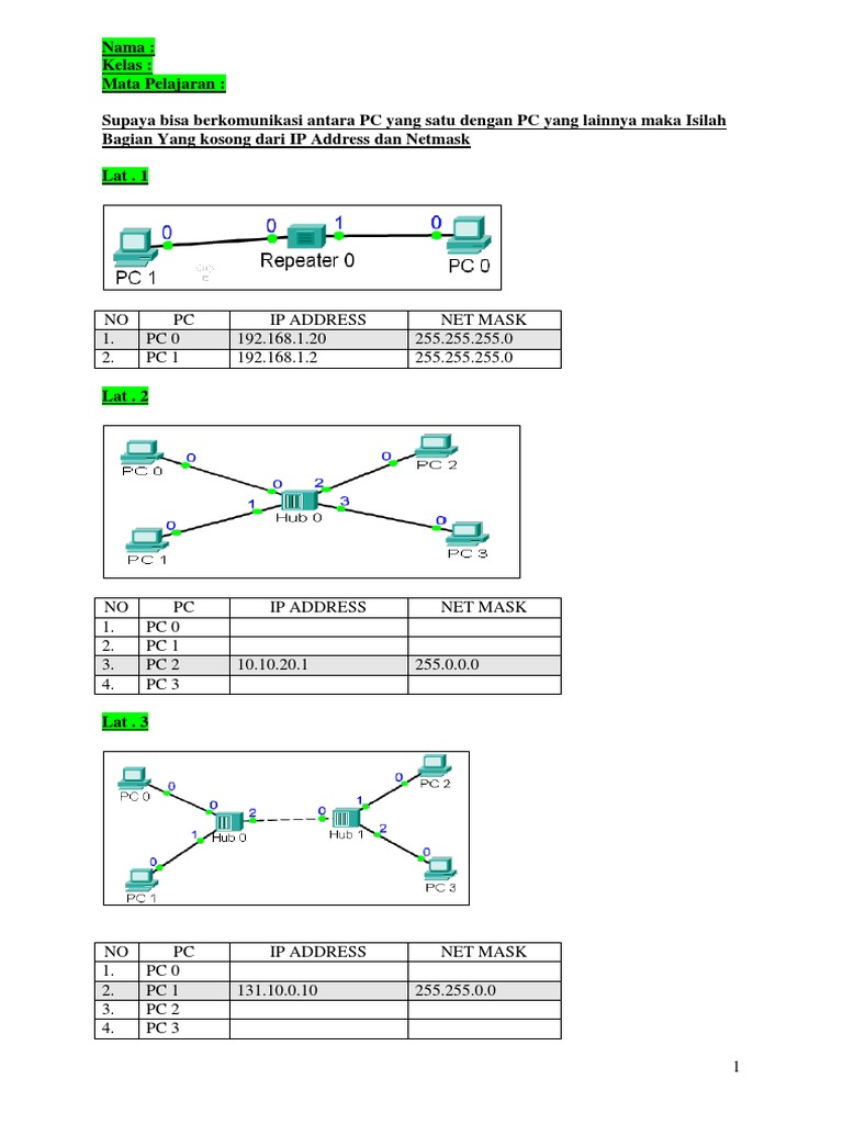 Latihan Ip Address Download Free Pdf Internet Protocols Classes