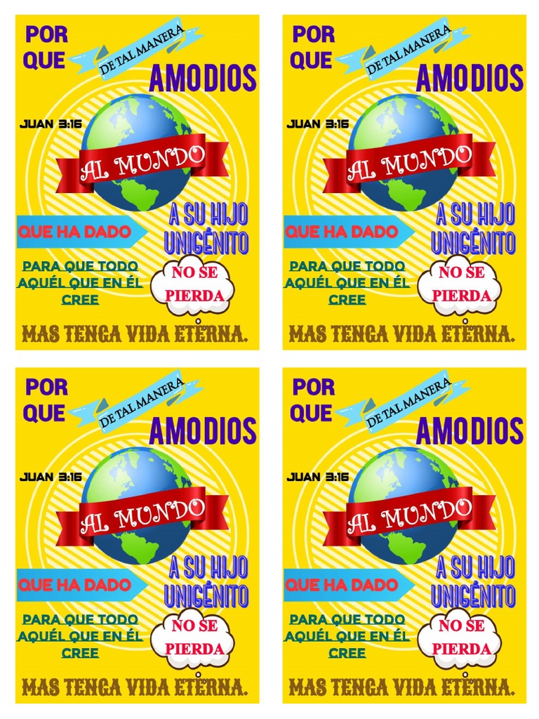 Juan 3 16 PDF Amor Dios