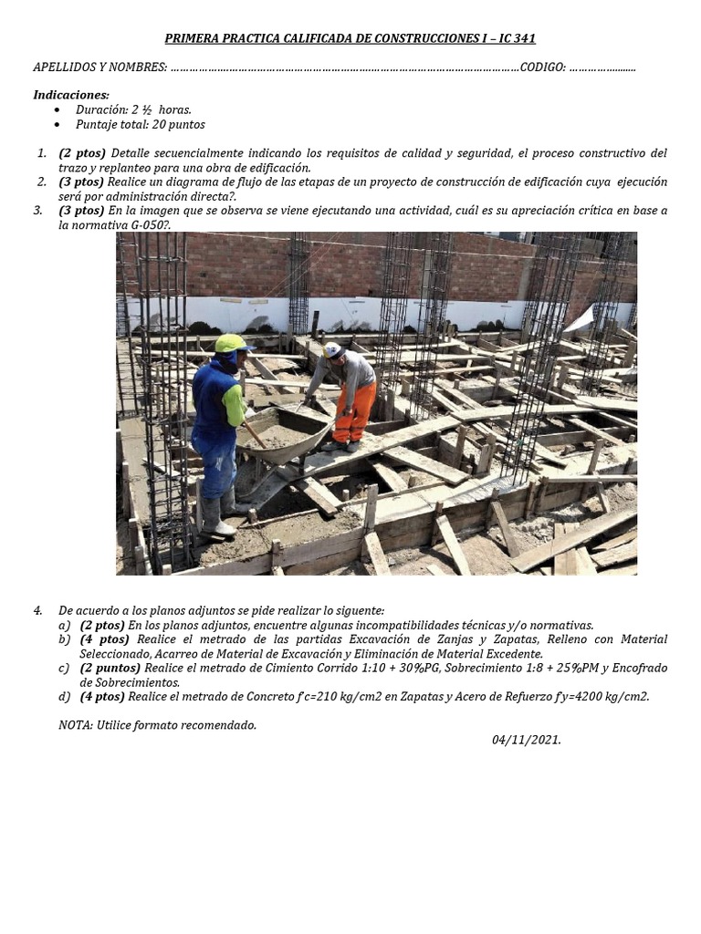 Construccc Examen | PDF | edificio | Sectores Economicos