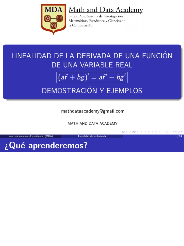 Linealidad de La Derivada | PDF | Derivado | Análisis
