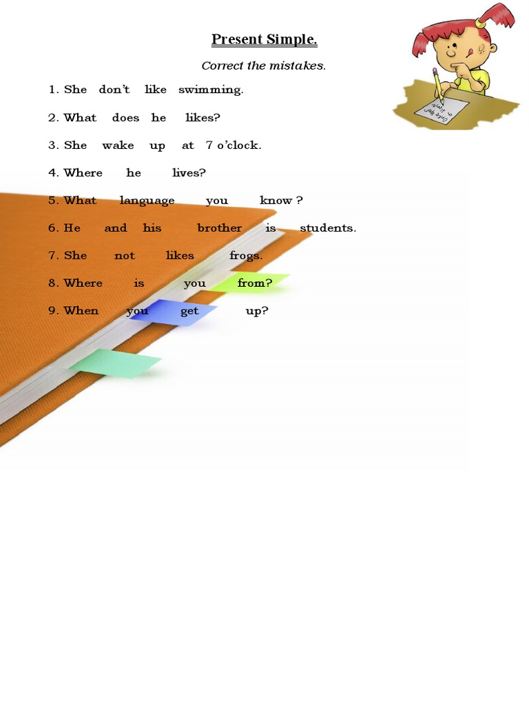 Present Simple.: Correct The Mistakes | PDF