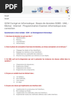 QCM Corrigé en Informatique: Bases de Données SGBD - UML - Merise - Internet - Programmation ...