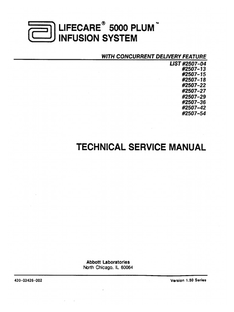 Abbott Lifecare 5000 - Service Manual | PDF
