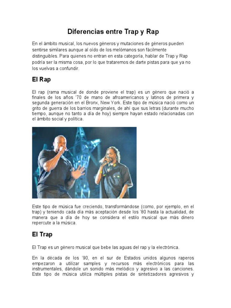 Diferencias Entre Trap y Rap | PDF