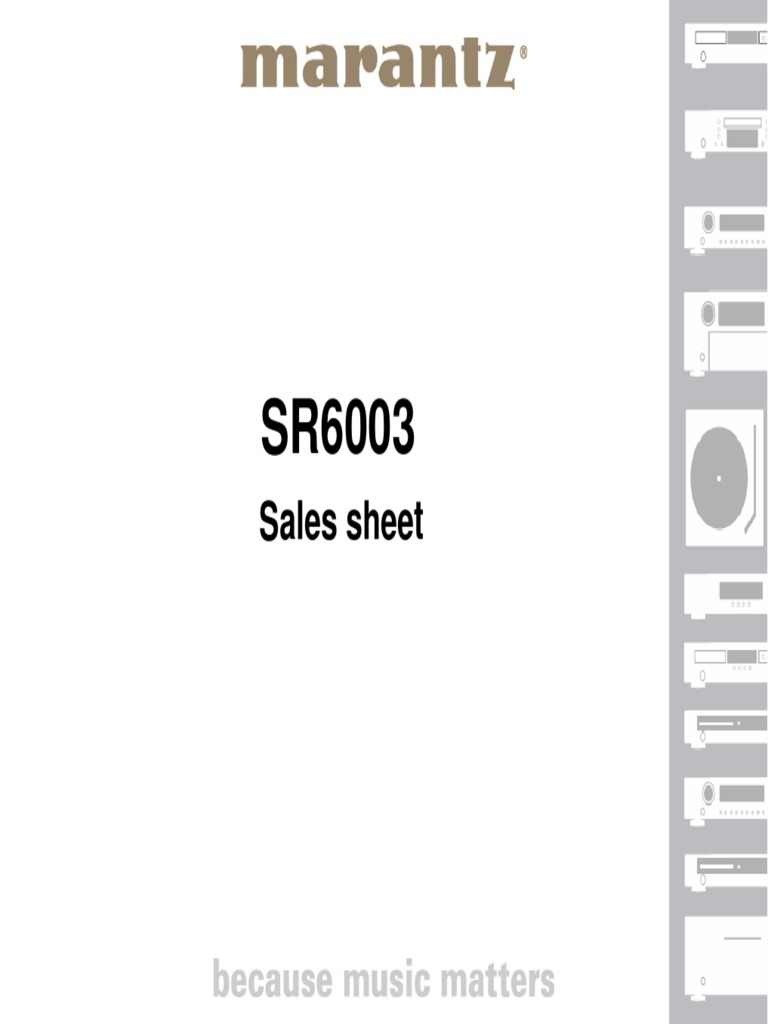 Marantz Hifi Av-Receivers SR6003 Overview | PDF | Hdmi | Digital Audio