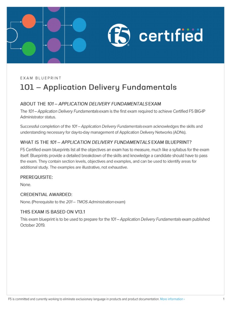 101 - Application Delivery Fundamentals Exam Blueprint | PDF