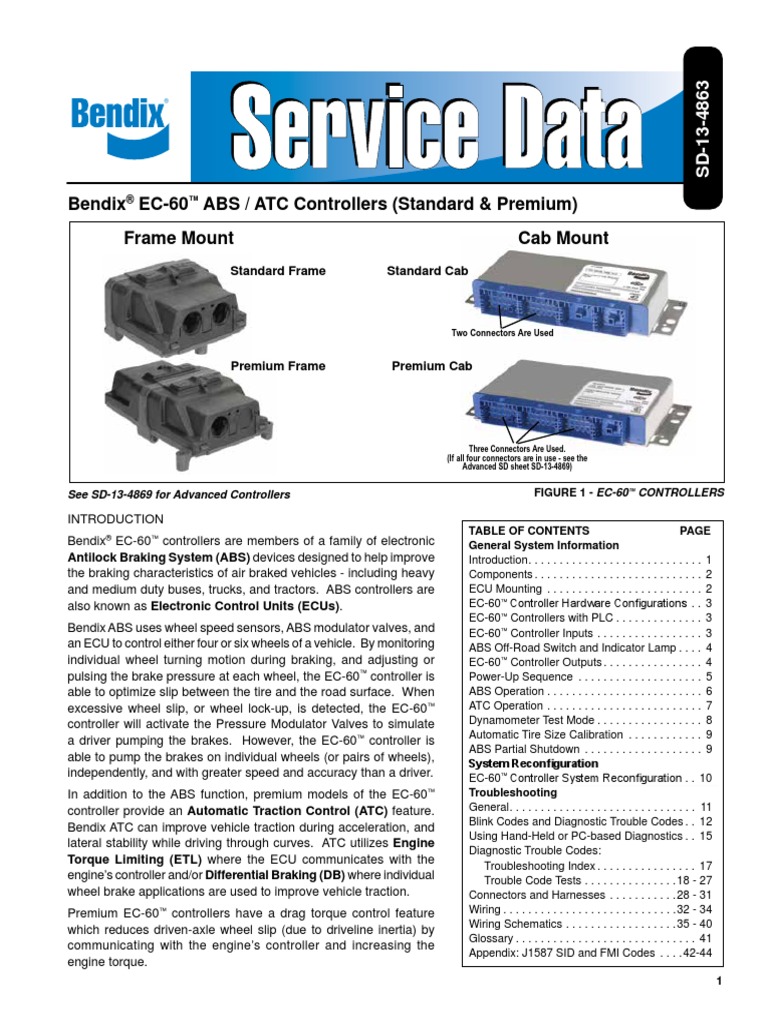 Manuel Dentretien ABS Camion EC 60 BENDIX | PDF | Anti Lock Braking ...