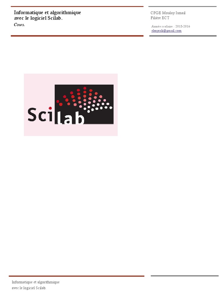Cours Scilab | PDF | Matrice (Mathématiques) | Interface en ligne de commande