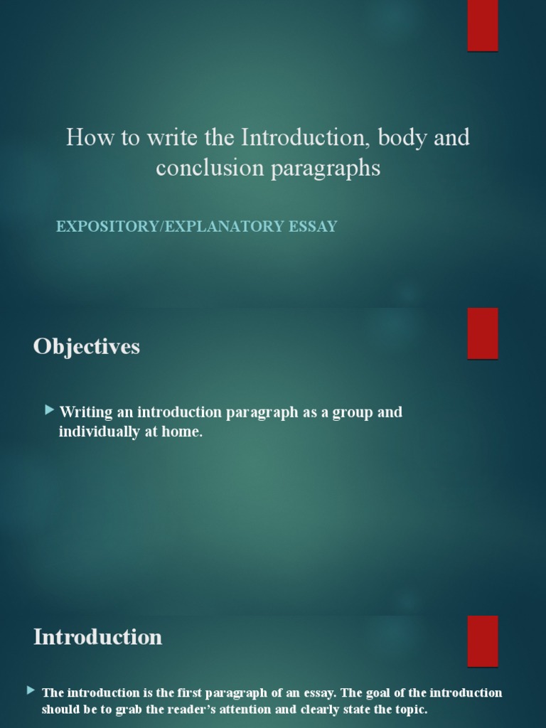 How To Write The Introduction, Body and Conclusion Paragraphs | PDF ...