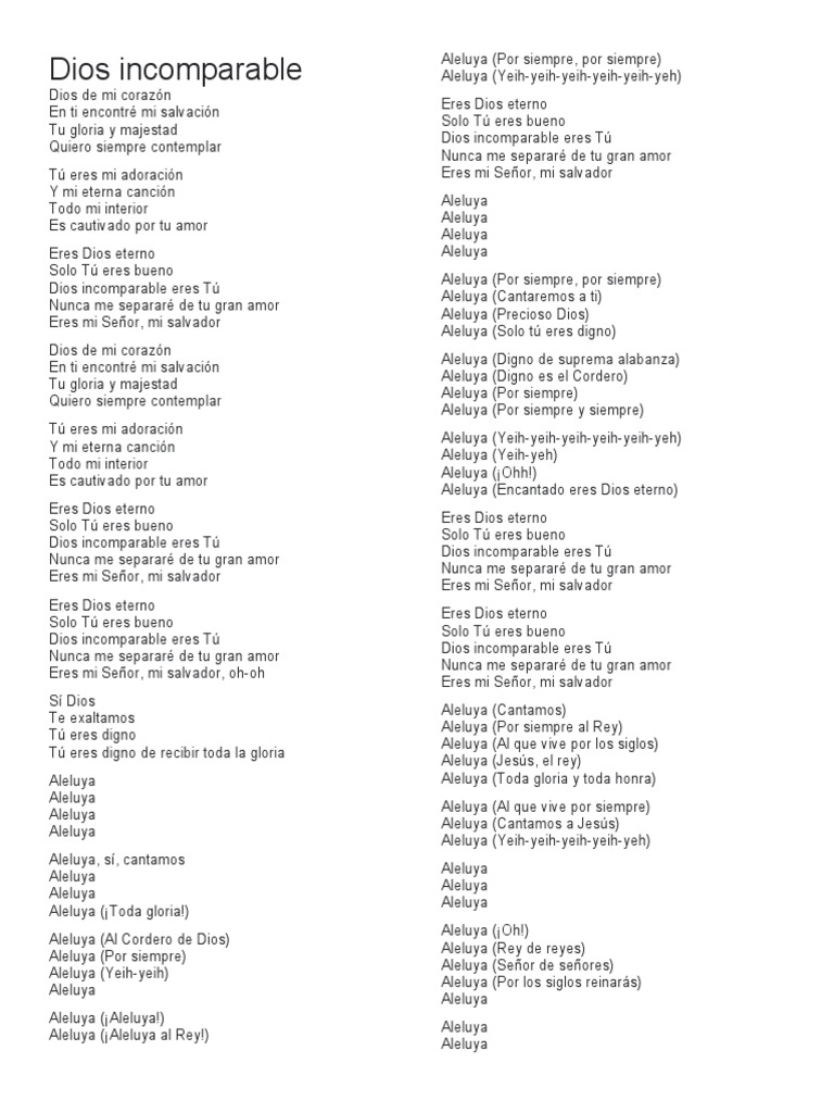 Dios Incomparable | PDF