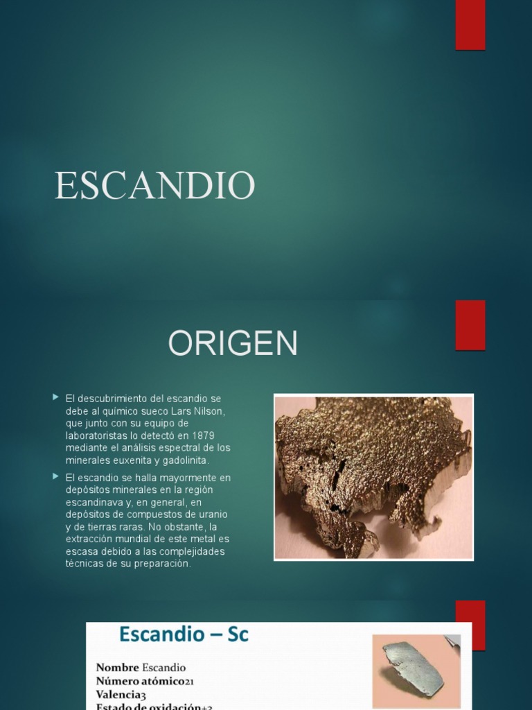 ESCANDIO | PDF | Compuestos químicos | Conjuntos de elementos químicos