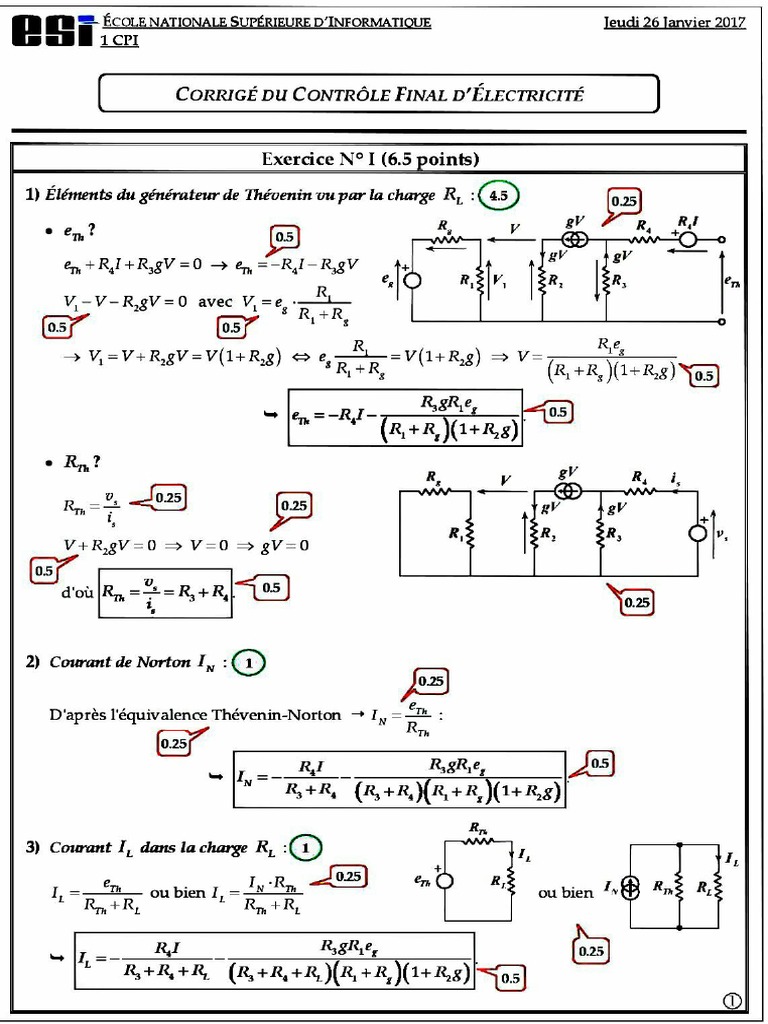 EMD2 ELEC Corrigé 2016-2017 | PDF
