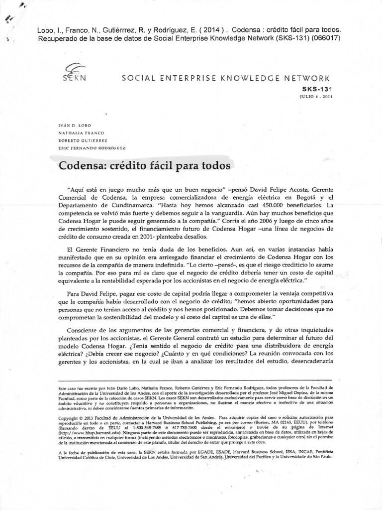 Codensa Crédito Facil para Todos | PDF