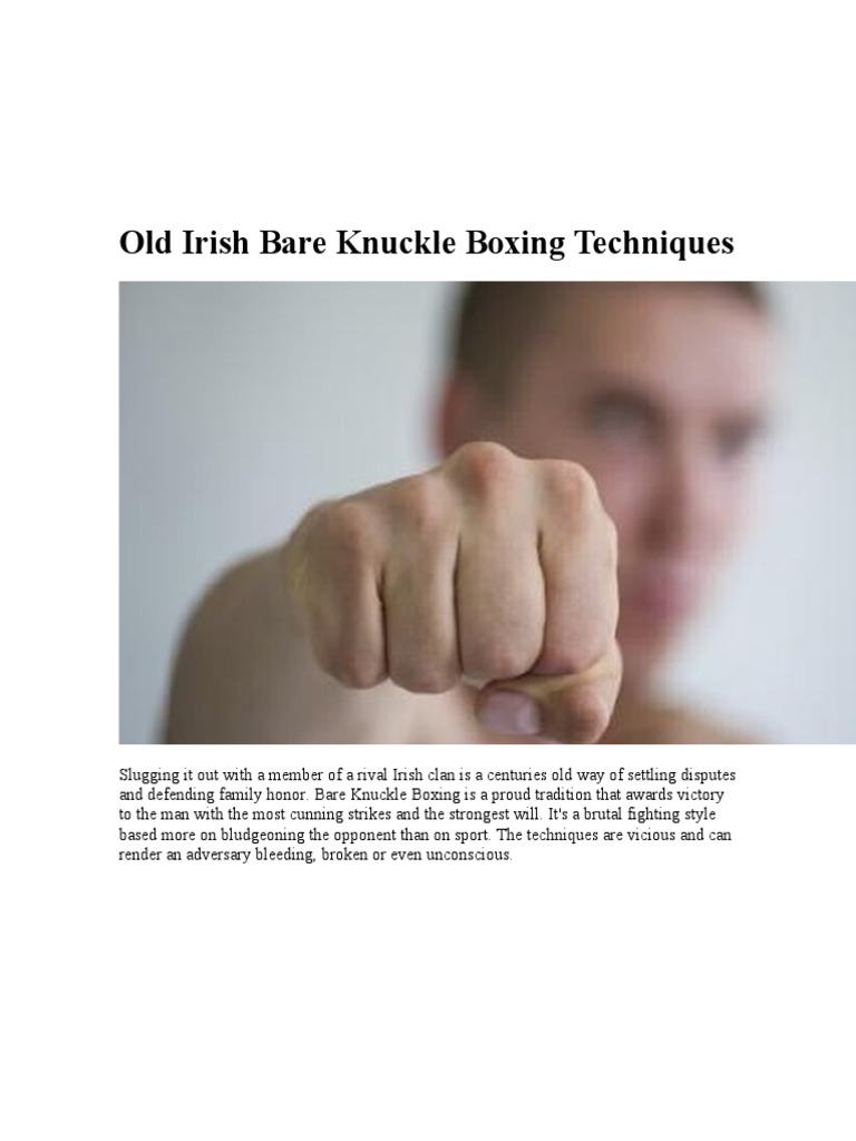 Old Irish Bare Knuckle Boxing Techniques | PDF | Sports | Combat