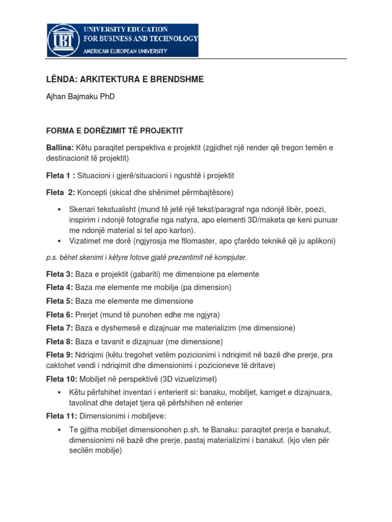 Forma e Dorezimit Te Projektit | PDF