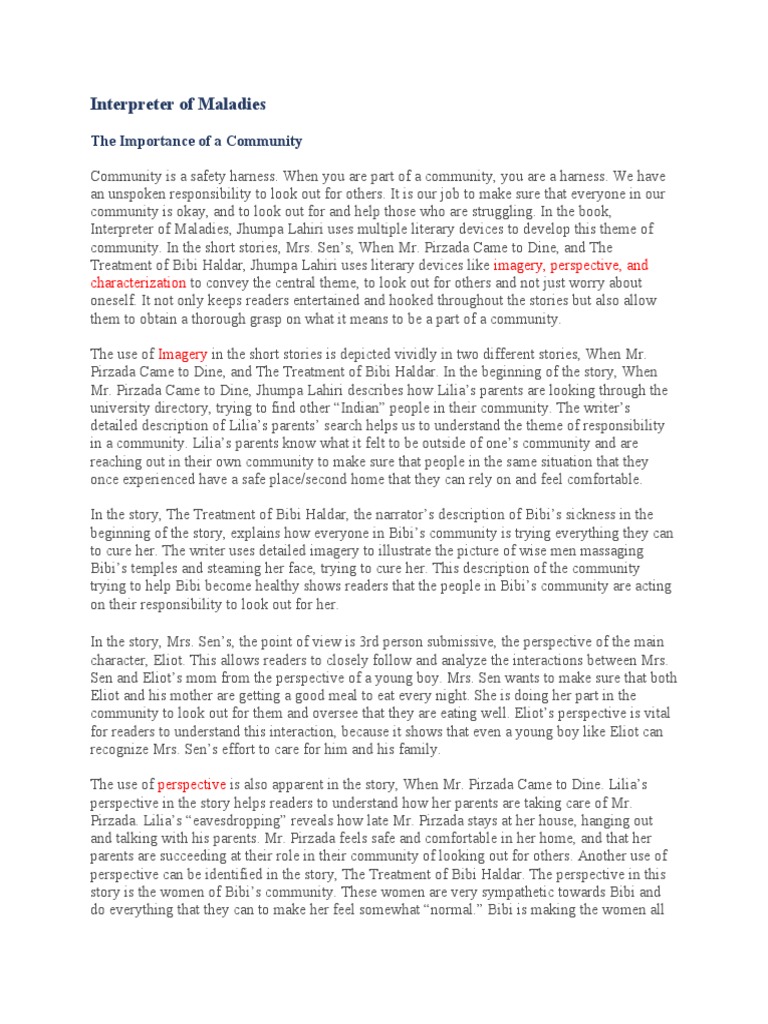 Interpreter of Maladies | PDF