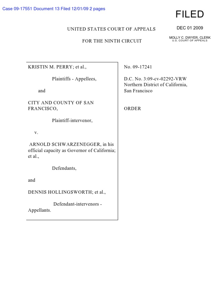 Ninth Circuit Court Case Order 09-17241 | PDF | Politics | Social Science
