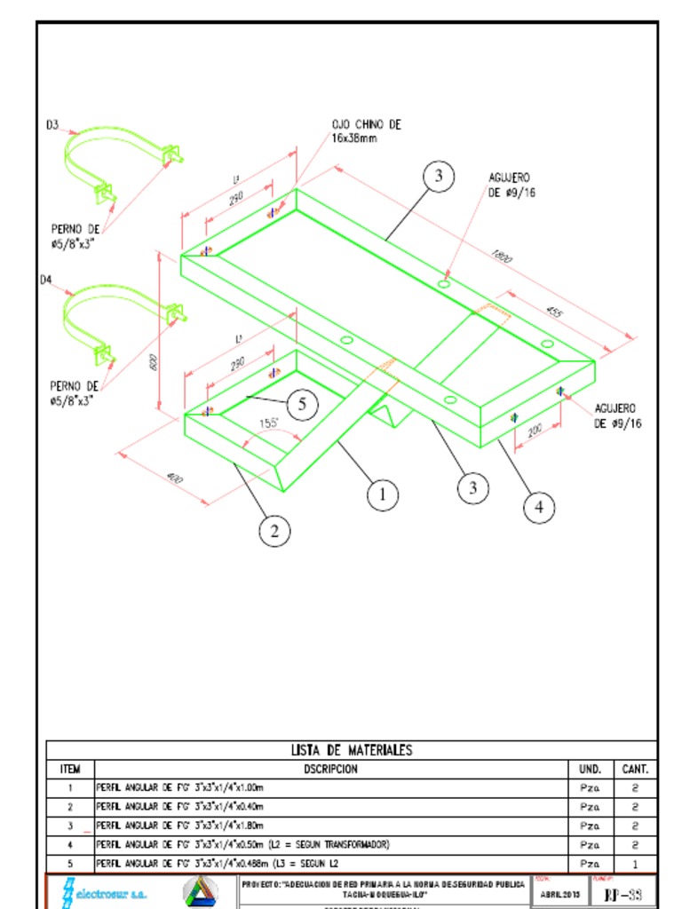 033 - Soporte Trafo y Seccionamiento Tipo Sam-2l | PDF