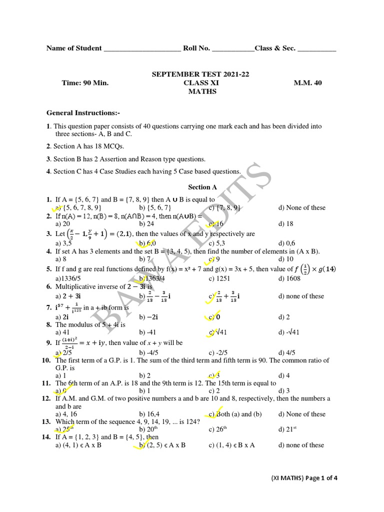 Bawa Edits: Name of Student - Roll No. - Class & Sec. | PDF | Drink | Elementary Mathematics