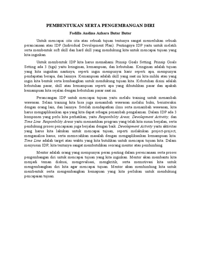 Essay Pengembangan Diri | PDF