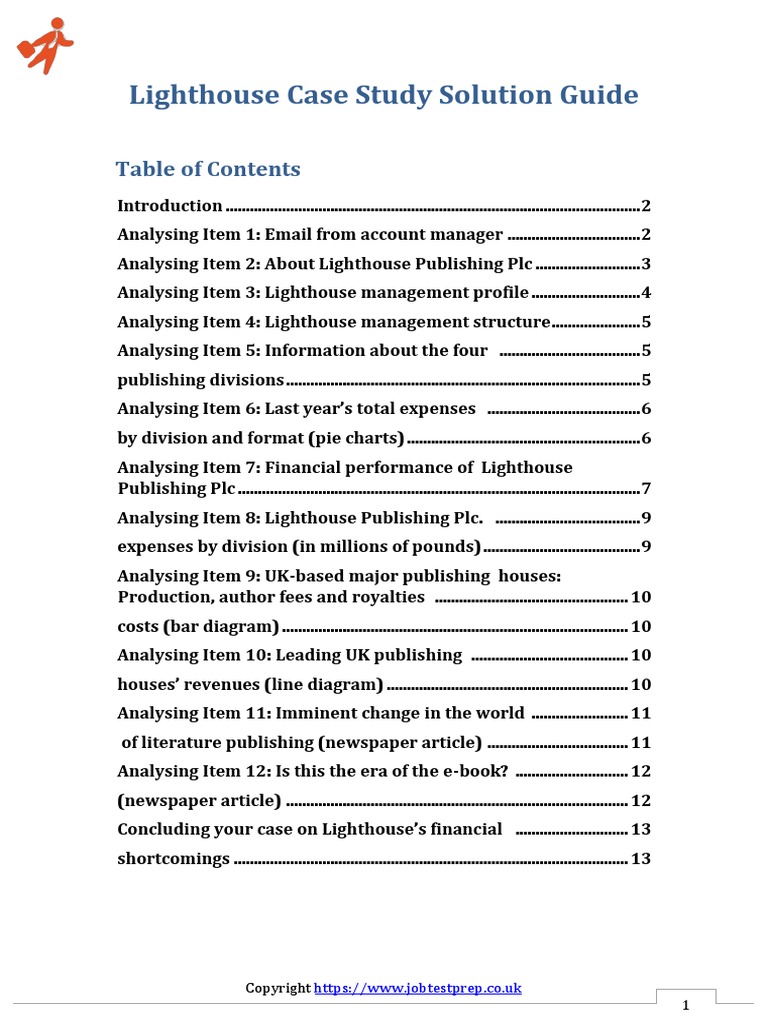 Lighthouse Case Study Solution Guide | PDF | Royalty Payment | Publishing