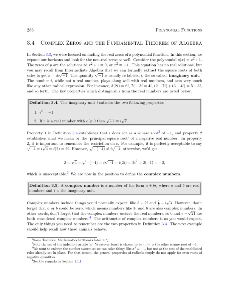 Fundamental Theorem of Algebra | PDF | Factorization | Zero Of A Function
