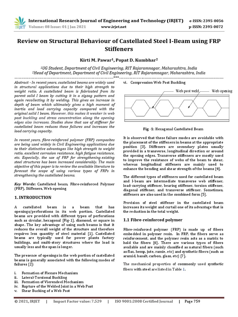 IRJET Review On Structural Behaviour of | PDF | Fibre Reinforced ... IRJET Review On Structural Behaviour of | PDF | Fibre Reinforced ...