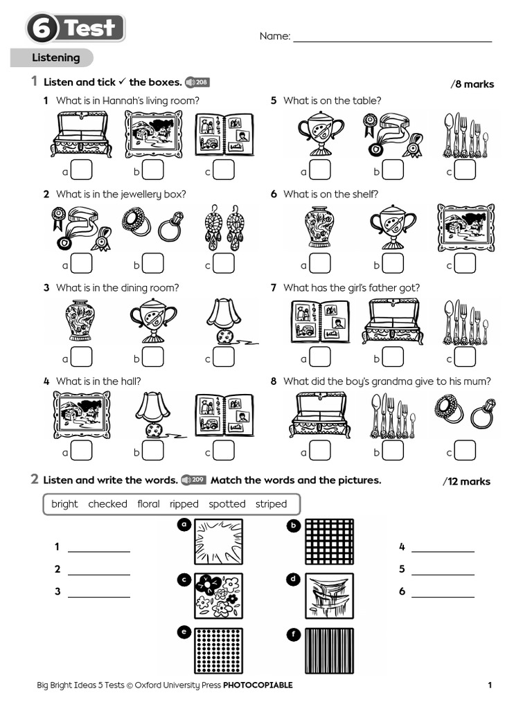 BBI 5 Unit 6 Test Web PDFSECURED | PDF | Grandparent