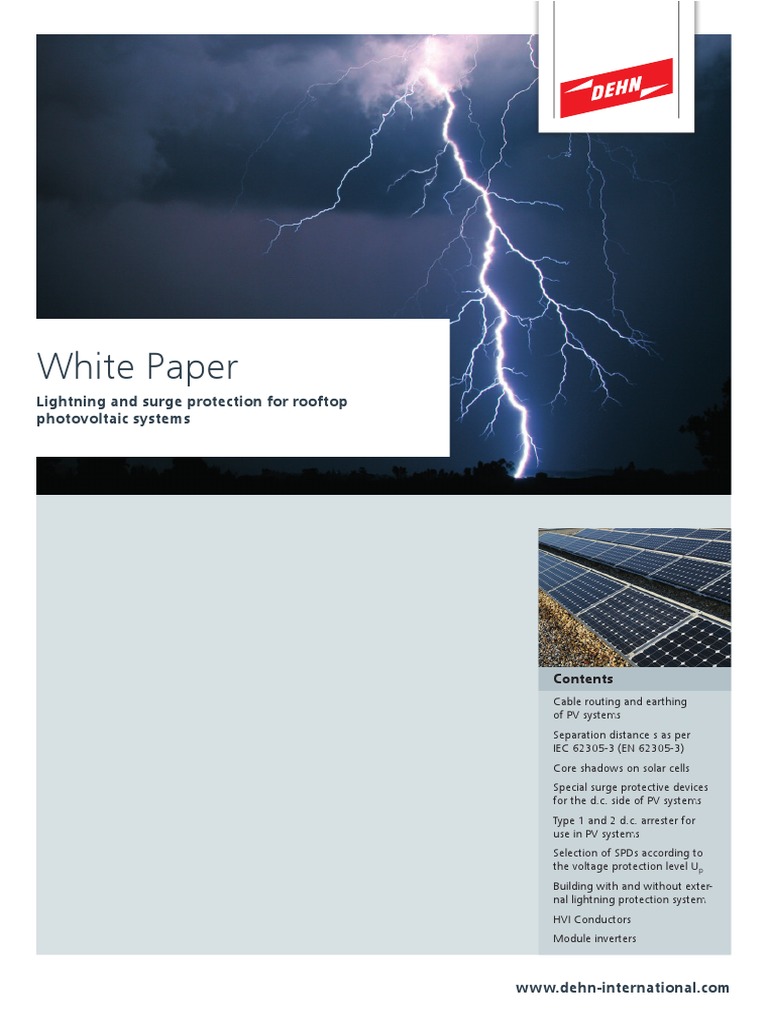 Lightning and Surge Protection For Rooftop Photovoltaic Systems | PDF ...