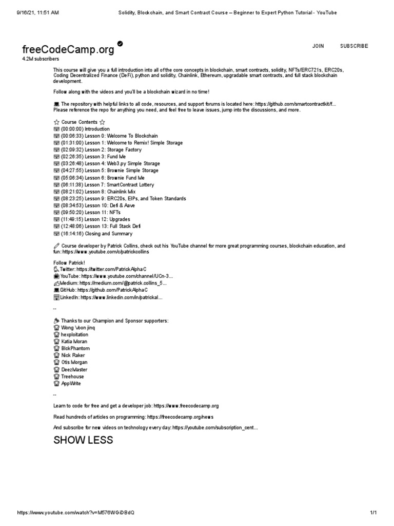 Solidity, Blockchain, and Smart Contract Course - Beginner To Expert Python Tutorial | PDF ...