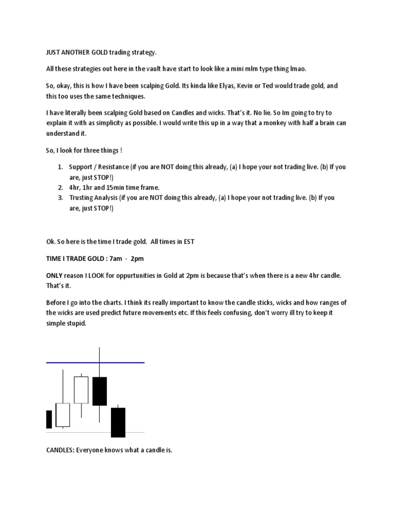JUST ANOTHER GOLD SCALPING Strategy by RAKEEL | PDF | Market Trend | Candle