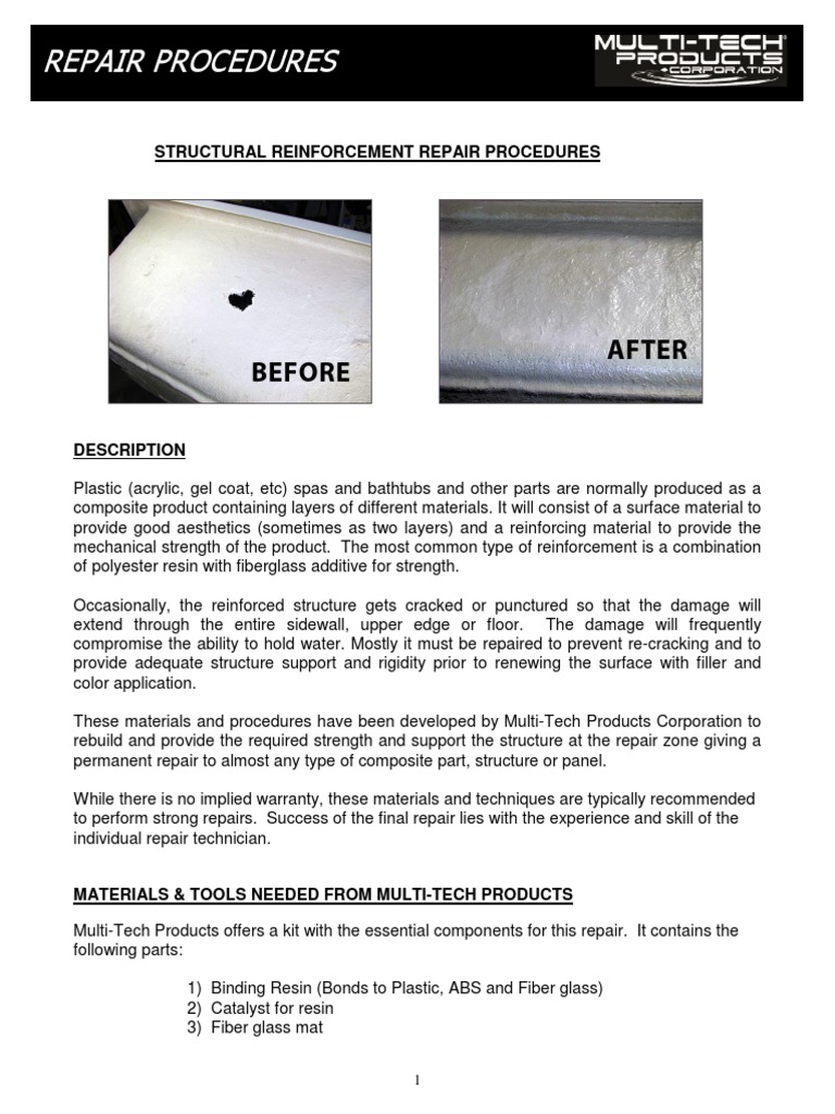 Procedure Structural Repair 10 2011 | PDF | Fiberglass | Composite Material