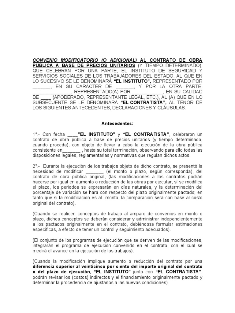 Convenio Modificatorio Opublica | Descargar gratis PDF | México ...