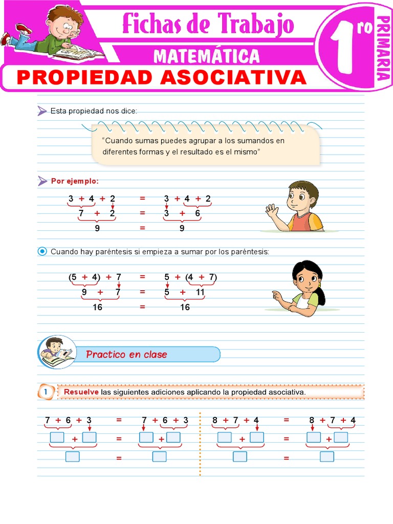 Propiedad Asociativa para Primer Grado de Primaria | PDF