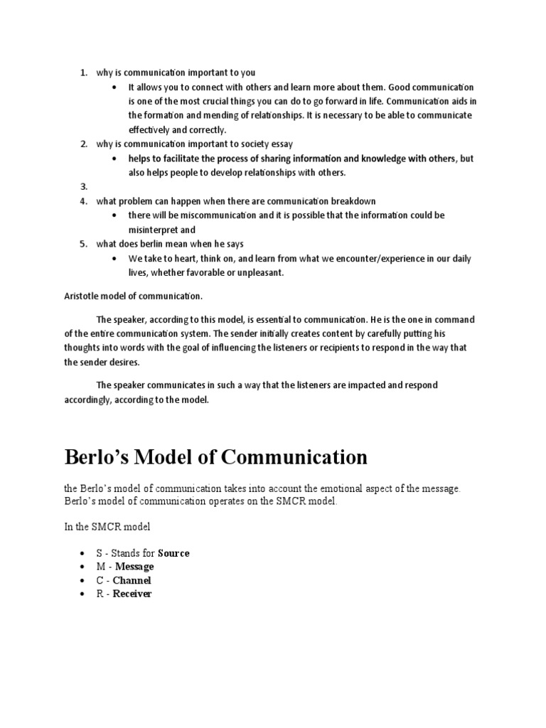 Why Is Communication Important To You | PDF | Communication | Cognitive ...
