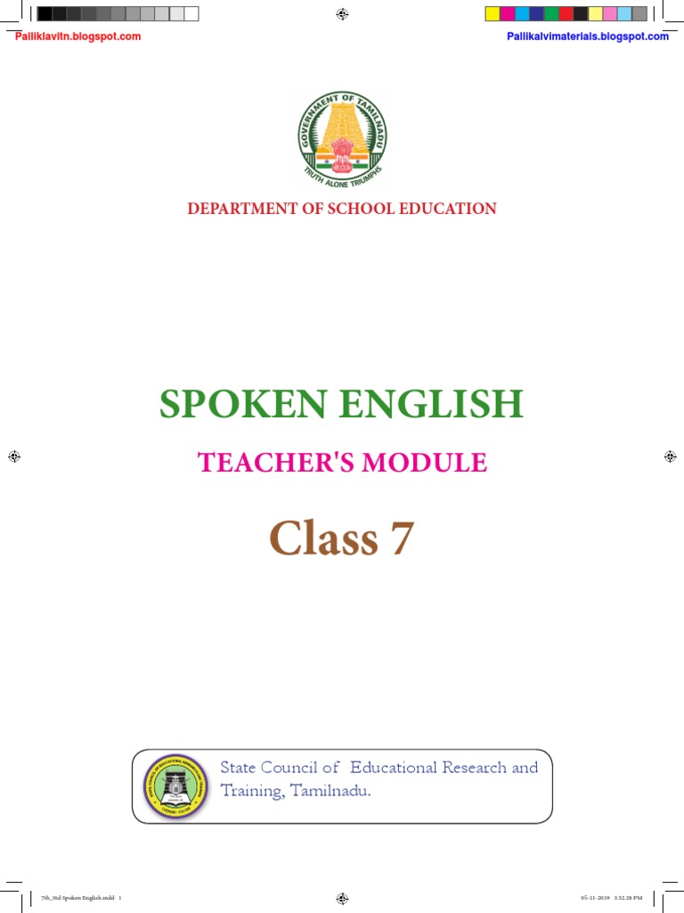 7th - STD Spoken English | PDF | Teachers | Literacy