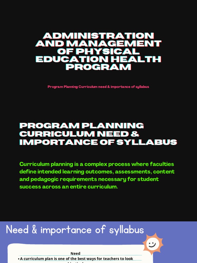 Administration and Management of Physical Education Health Program ...