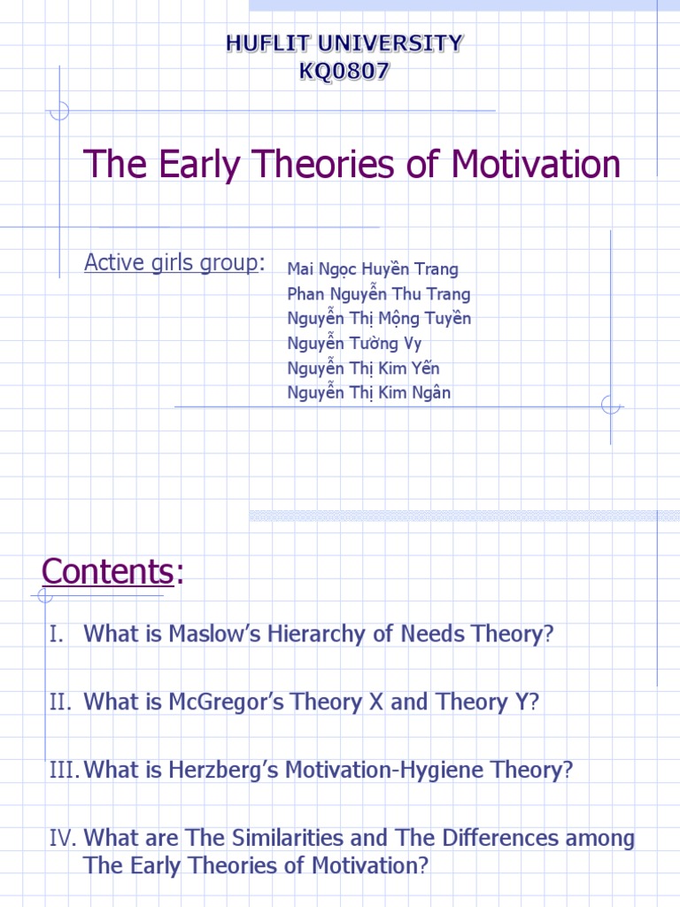 The Early Theories of Motivation: Active Girls Group | PDF | Motivation | Motivational