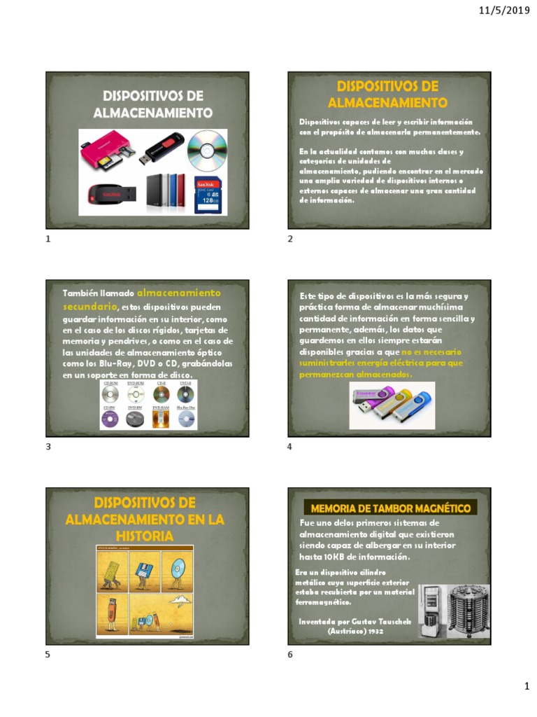 4 Dispositivos de Almacenamiento | Download grátis PDF | Almacenamiento ...