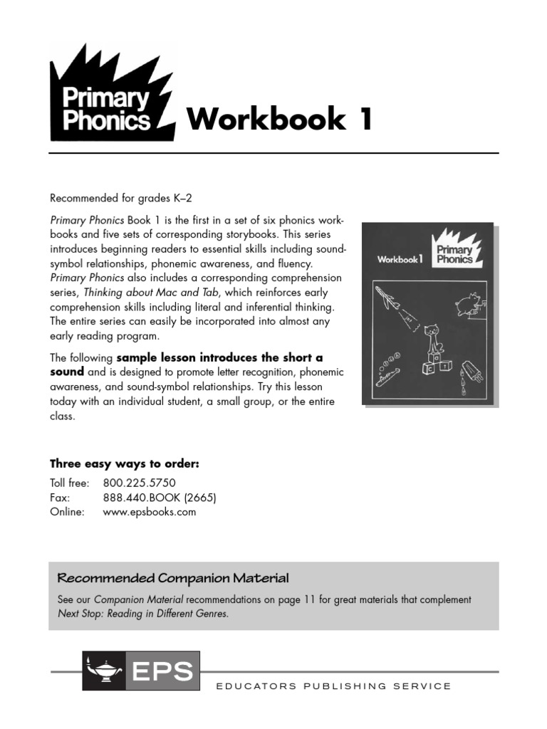 Workbook 1: Primary Phonics Book 1 Is The First in A Set of Six Phonics ...