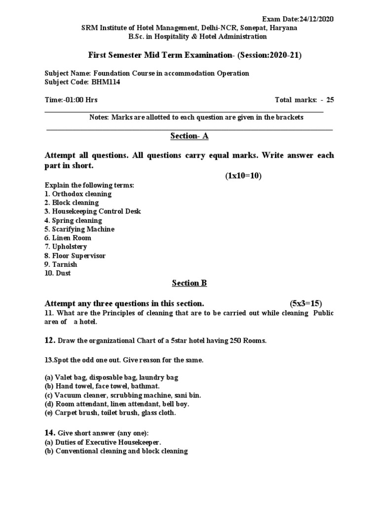 Question Paper Format - Mid-Term 2020 | PDF | Teaching Methods ...