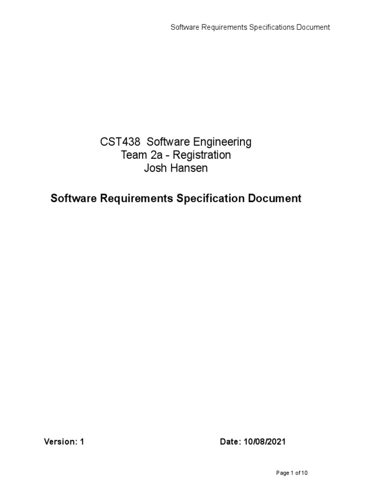 Cst438-Assignment 7-Srs-Register-Hansen | PDF | Databases | Specification (Technical Standard)