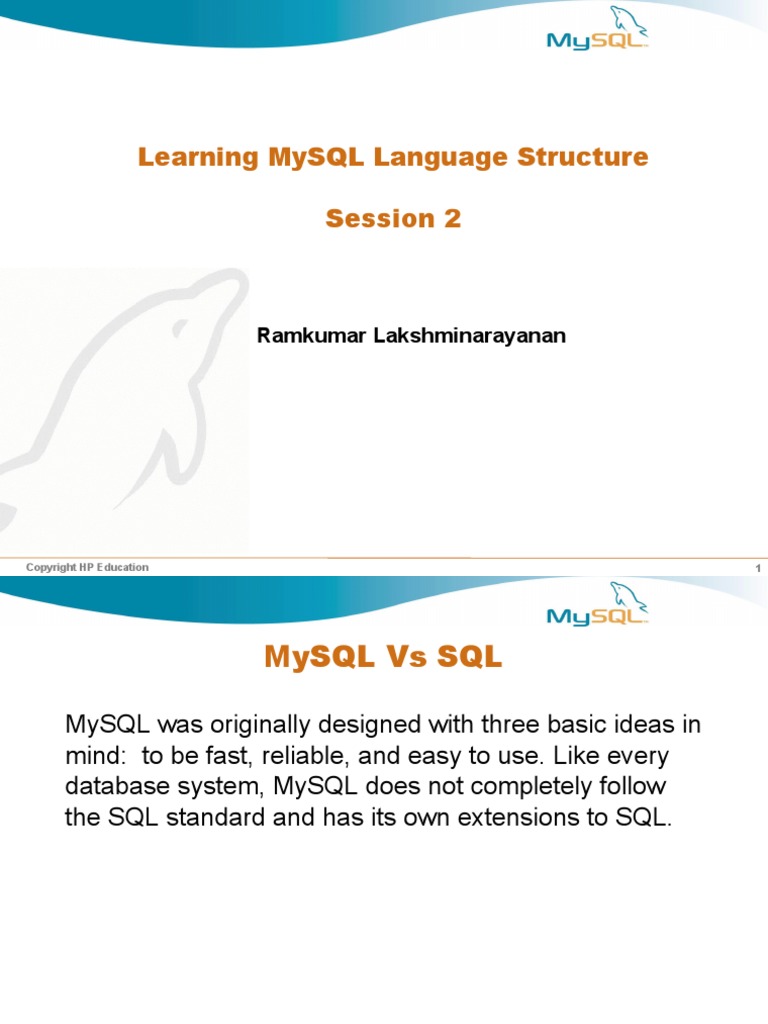 Learning Mysql Language Structure | Pdf | Sql | Table (database)