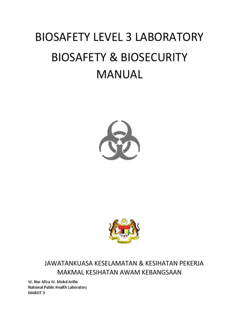 Biosafety Level 3 Laboratory Manual | PDF | Personal Protective ...
