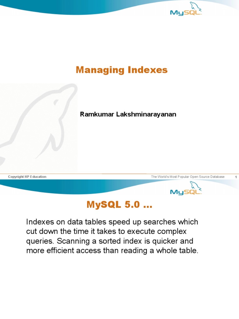 Managing Indexes | PDF | Database Index | Computer Programming