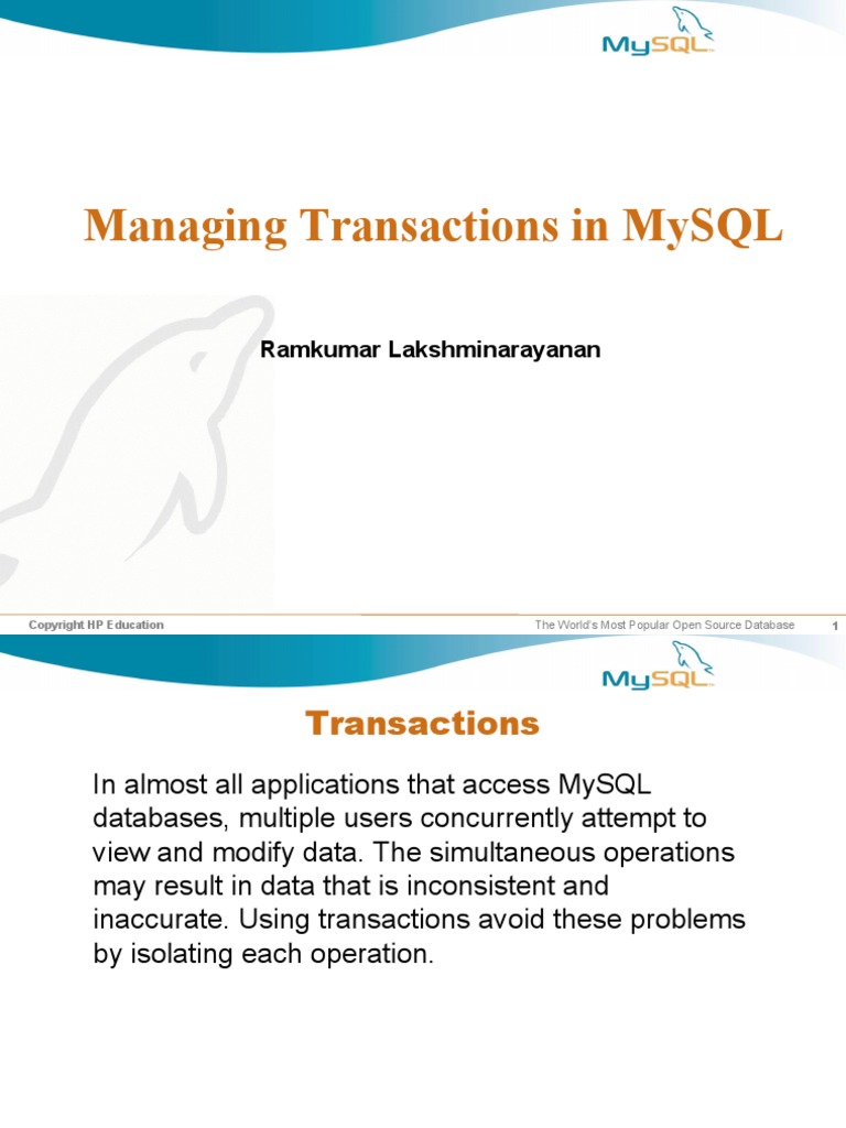 Managing Transactions in MySQL | PDF | Database Transaction | Information Management