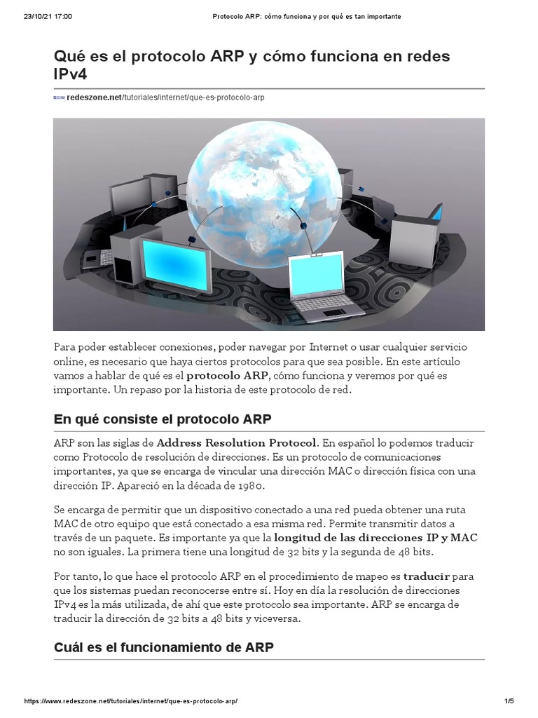 Protocolo ARP - Cómo Funciona | PDF | Protocolos de internet | Red de computadoras